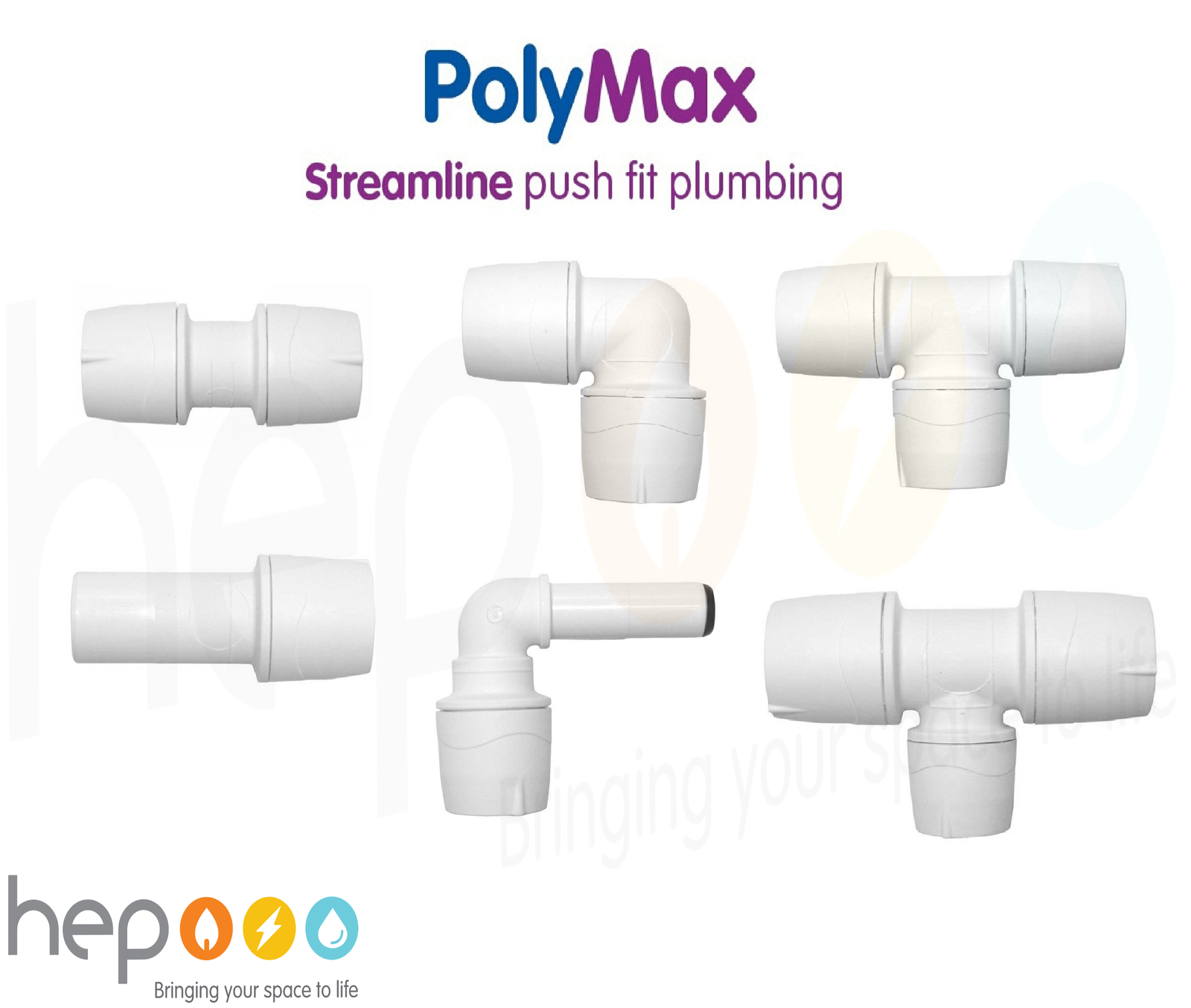 X10 Polypipe PolyMax Max022 22mm Straight Pushfit Coupler Connector White for sale online | eBay UK