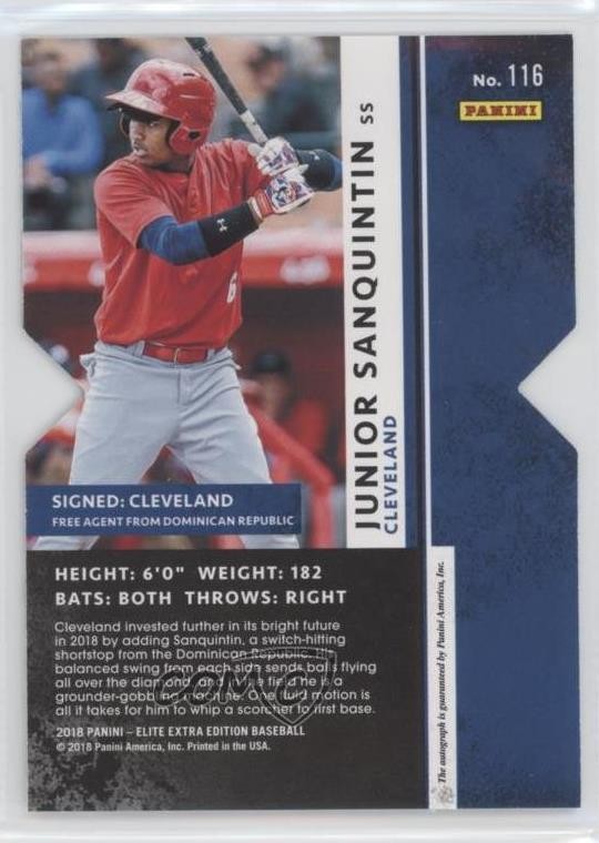 2018 Elite Extra Edition Status Emerald Die-Cut /25 Junior Sanquintin ...