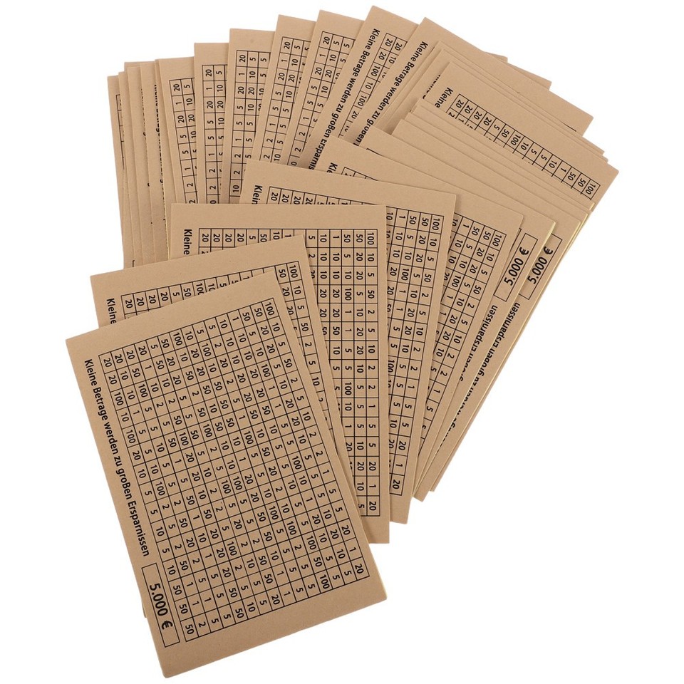 50 Sheets Savings Box Sticker - 5000 Euros Piggy Bank Money Saving ...