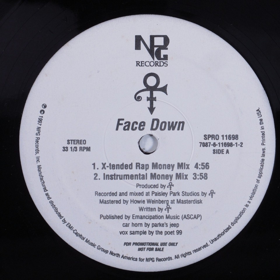 PRINCE Face Down NPG 12" VG++ promo HEAR | eBay