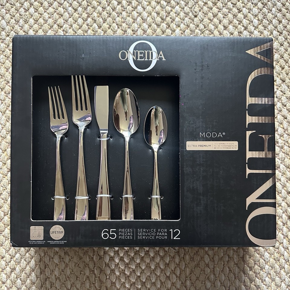 Moda 65 piece Set Service for of 12 Oneida Stainless 18/10 Flatware NEW 78737220909| eBay