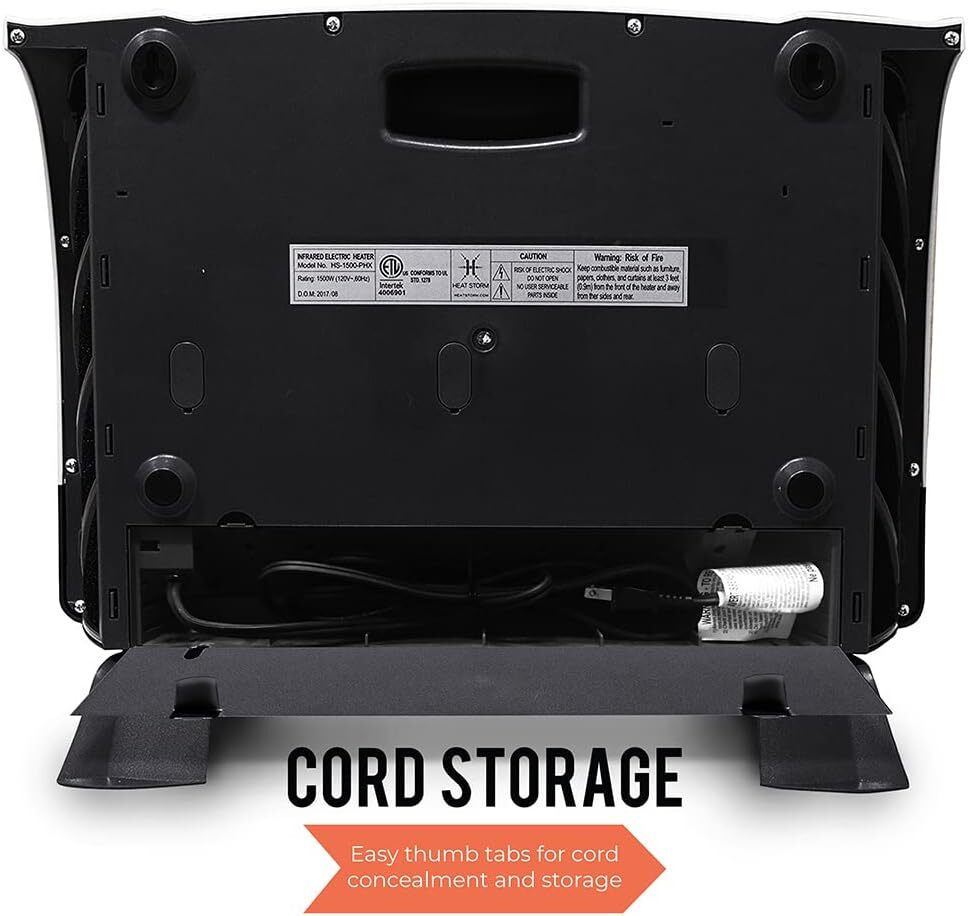 Heat Storm Phoenix Infrared Space Heater with Attachable Feet, Remote ...