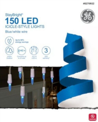 150 GE Blue StayBright LED Mini Icicle Style Lights - NEW - 5270932 | eBay