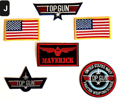 🔥Top Gun MAVERICK Patch Set IRON ON DIY Flight Suit Halloween (6 piece ...