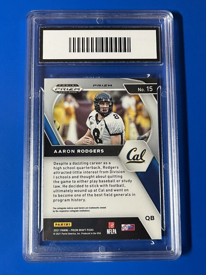 2021 AARON RODGERS PRIZM DRAFT PICKS RED CRACKED ICE PRIZM GEM 10 MINT ...
