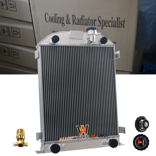 4 Row Core Aluminum Radiator For 1932 32 Ford Flathead Hot Rod Rat Rod ...