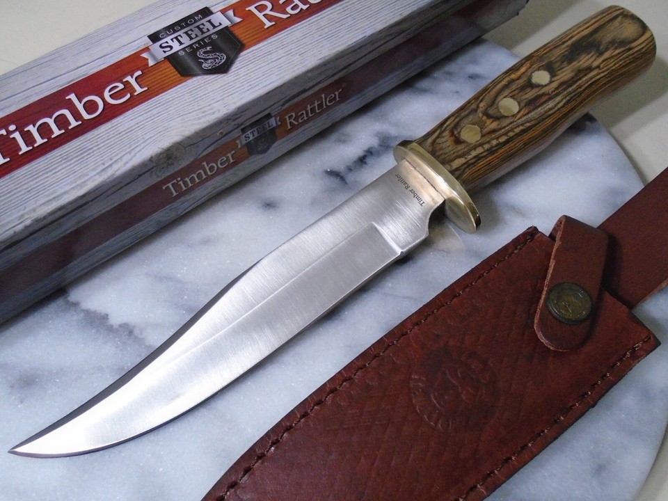Timber Rattler Wise Oak Bowie Hunter Knife Fixed Blade w Sheath TR109 ...