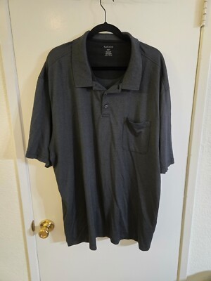 Men's Van Heusen Polo Shirt Size 4XLT Black Striped Big and Tall | eBay