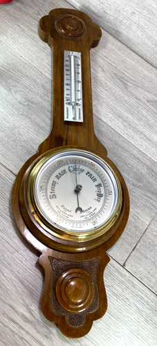 VINTAGE- OAK - WALL BAROMETER / THERMOMETER-BRITISH MADE | eBay UK