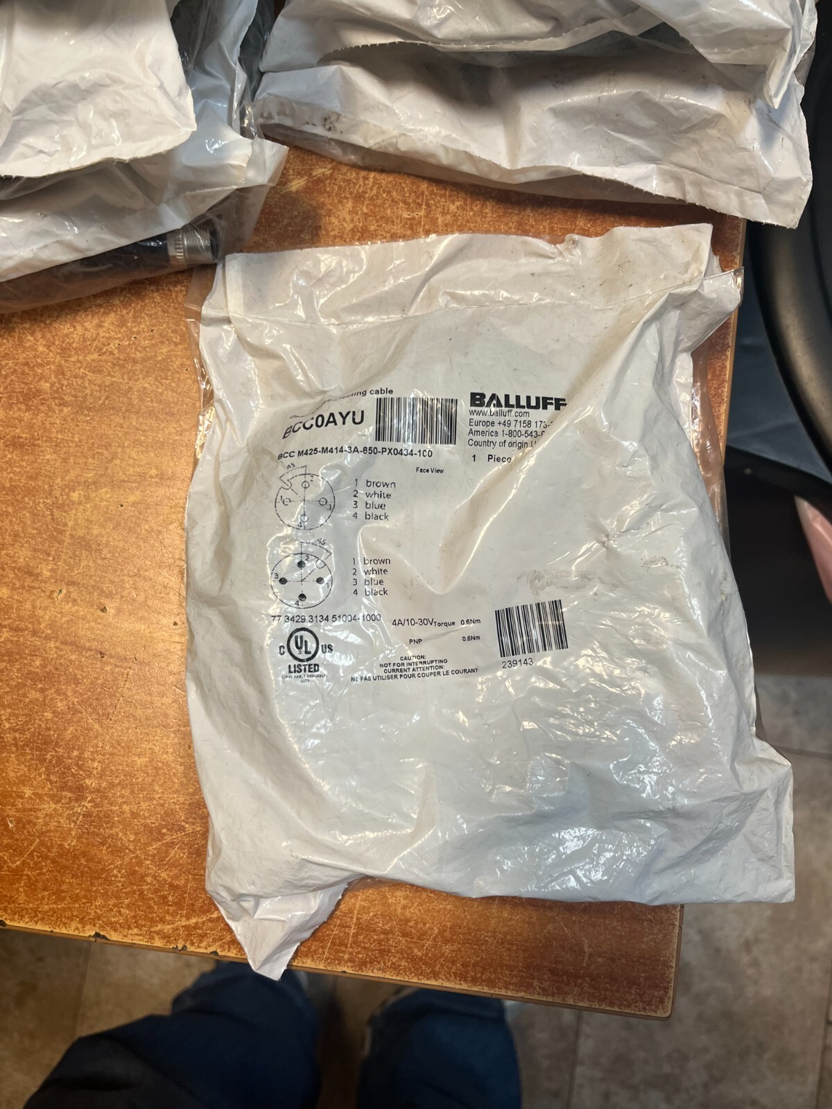 Balluff BCC0AYU BCC M425-M414-3A-650-PX0434-100 Cordset | eBay