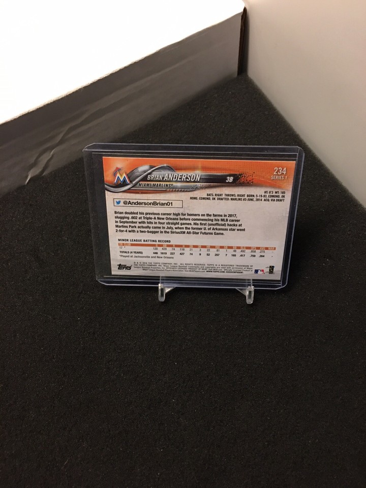 Brian Anderson Rookie 2018 Topps card 234 Miami Marlins RC | eBay