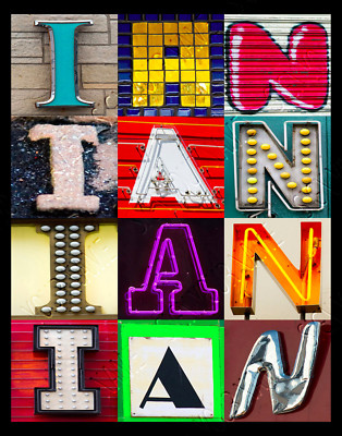 IAN Name Poster featuring photos of actual sign letters | eBay