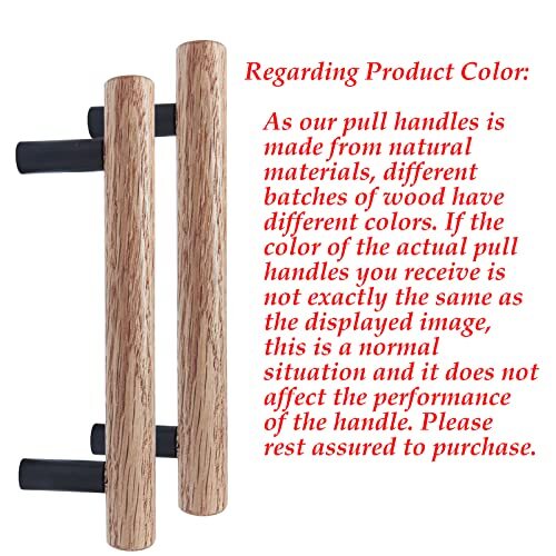4pcs Red Oak Pull Handles Natural Wood Rod Handles for Cabinet Doors ...