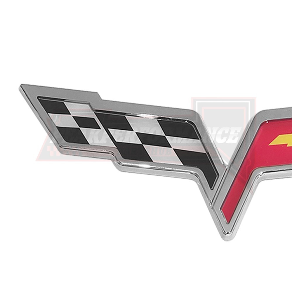 Front/Rear Crossed Flags Emblem for C6 Corvette 2005-2013 3D Raised ...
