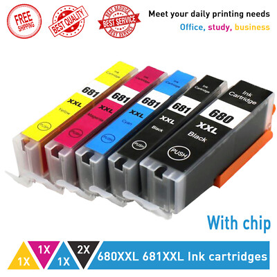 5 Ink for Canon 680/681XXL PIXMA TR-7560 TR-8560 TS-6100 TS-6160 TS ...