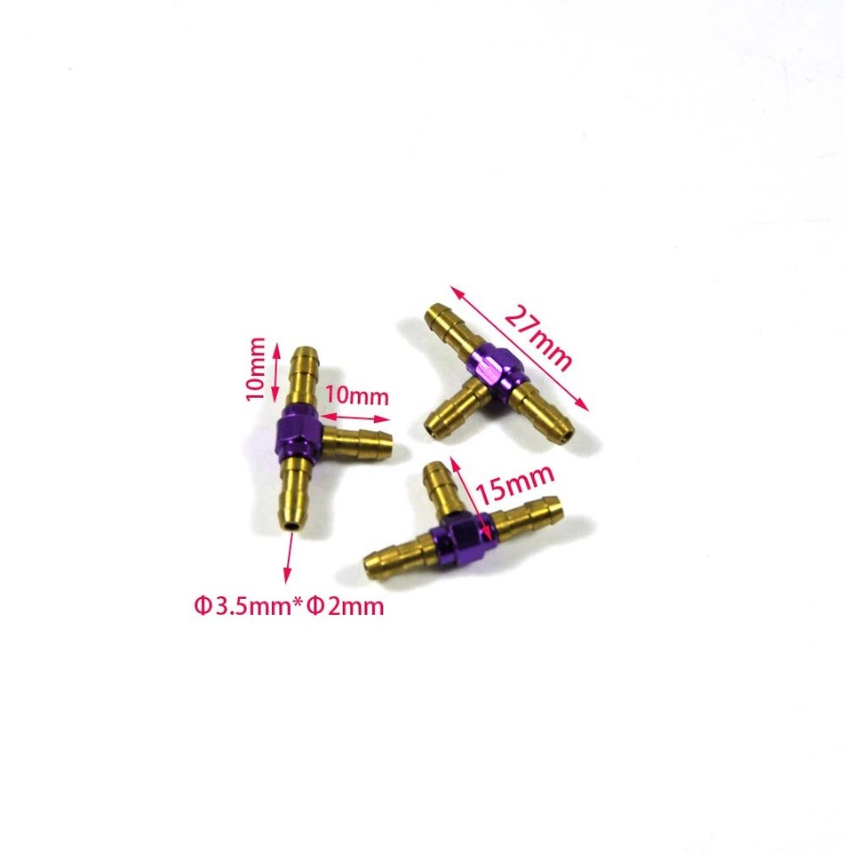 3 way Air Tee Connector Tubing Joiner Y Junction Fit 3mm Air Tube RC ...
