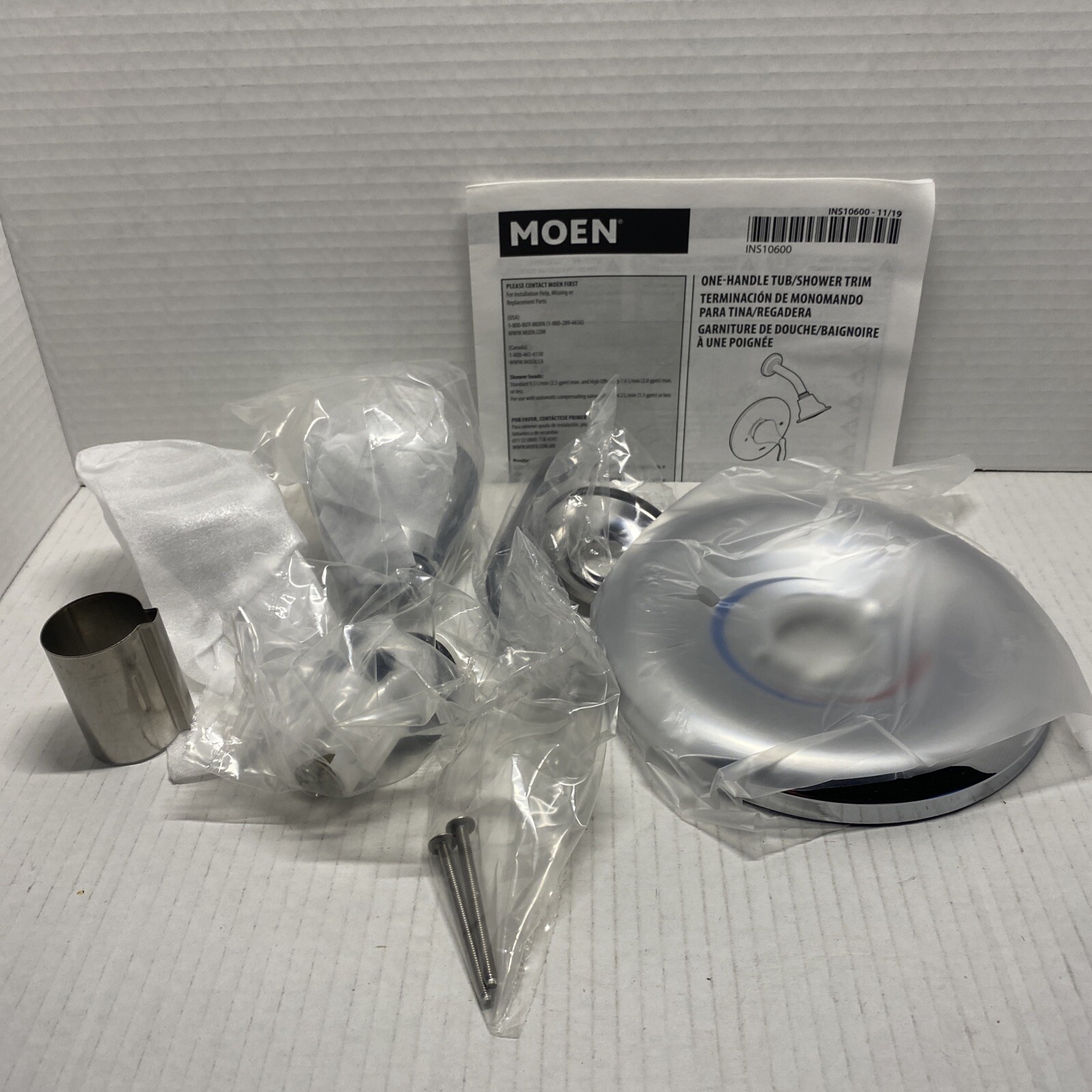 Moen Chateau Shower Trim Kit Single Handle Tub Chrome Lever Posi Temp ...