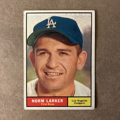 1961 Topps Baseball Norm Larker Los Angeles Dodgers Card #130 | eBay