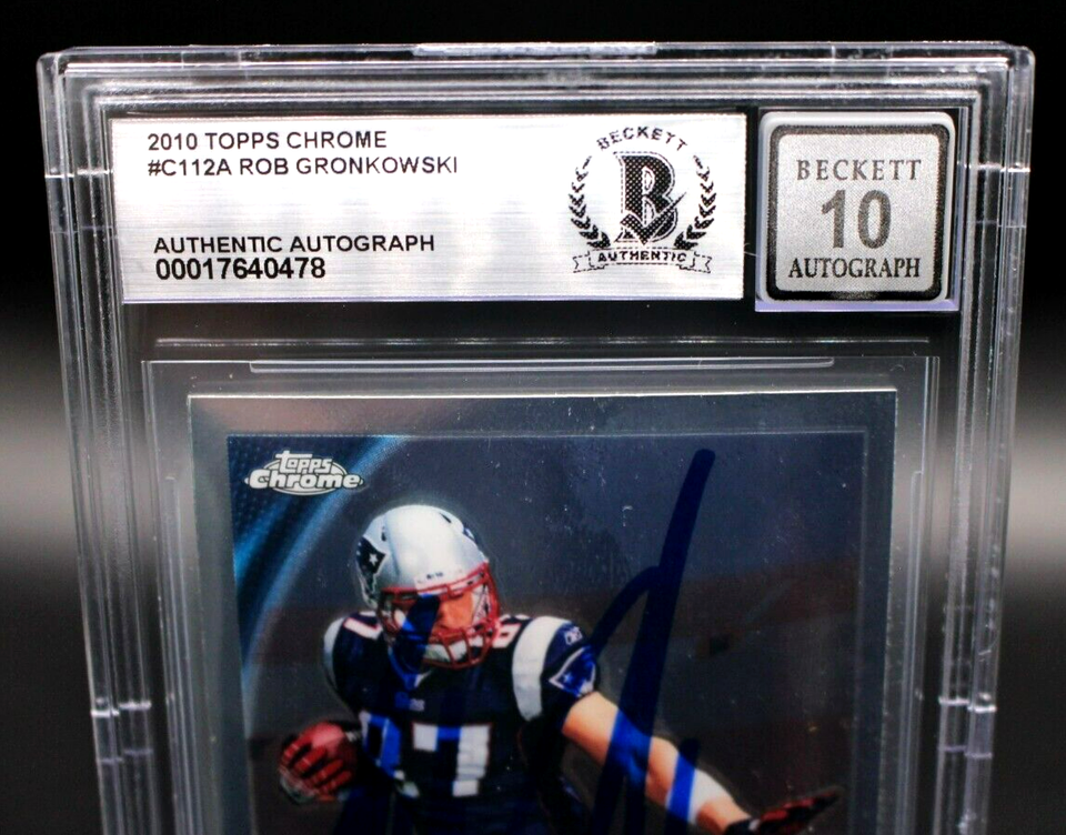 ROB GRONKOWSKI 2010 TOPPS CHROME #C112 RC CARD AUTOGRAPH BECKETT 10 ...