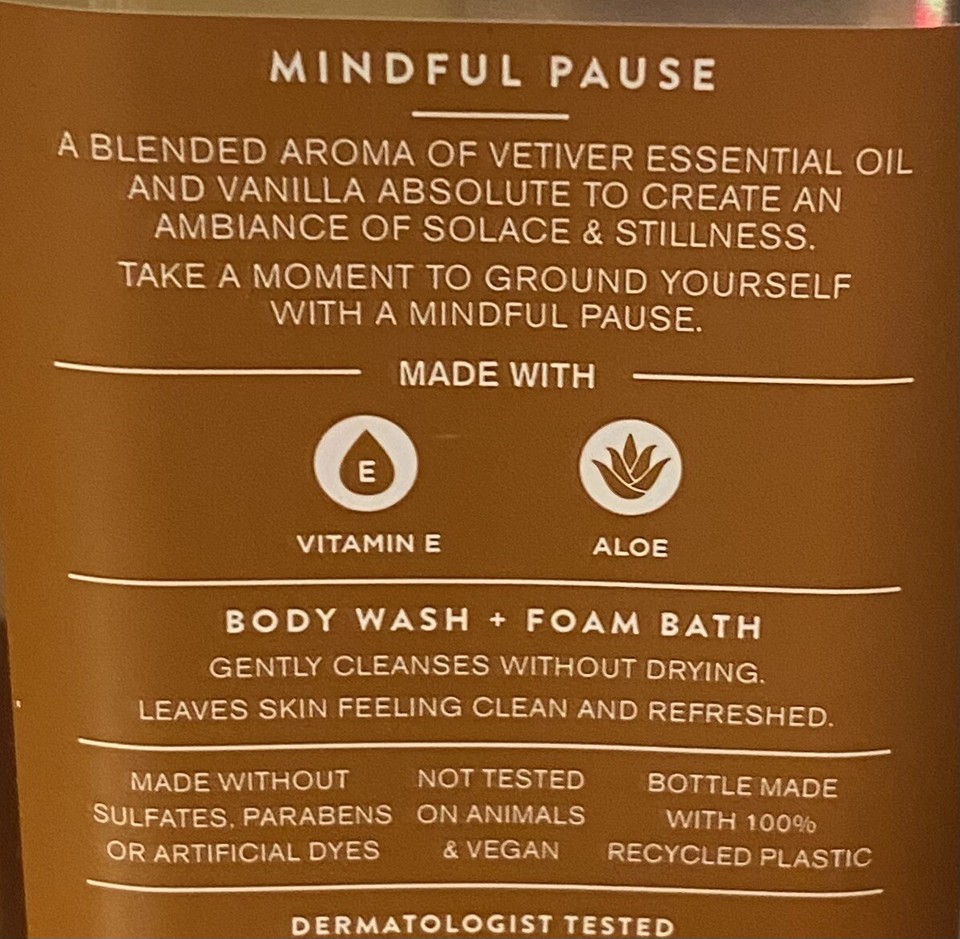 Bath & Body Works Aroma Mindful Pause Vetiver & Vanilla Wash + Foam ...