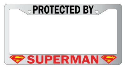 Protected By Superman Chrome License Plate Frame Auto DC | eBay
