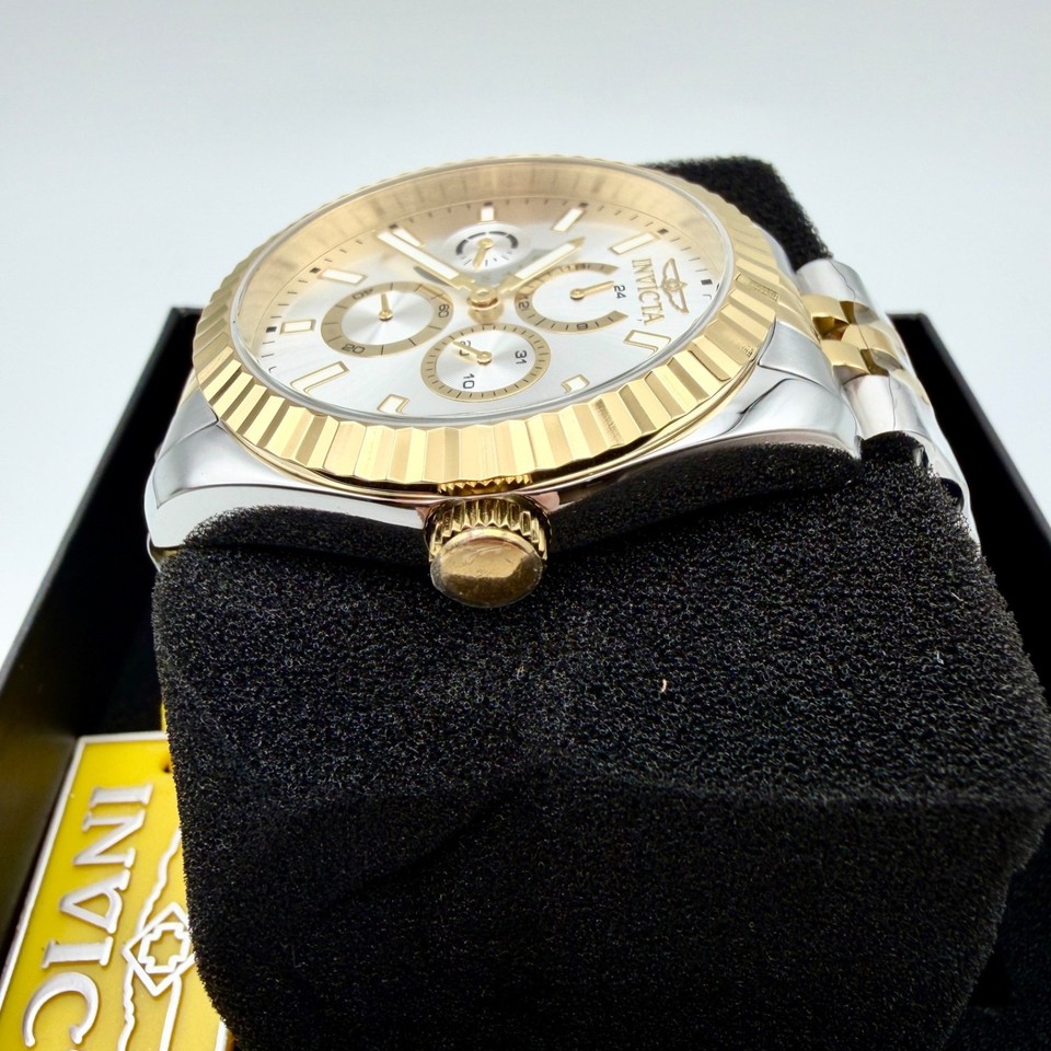 NEW Men's INVICTA Day-Date Gold Platinum Fluted Jubilee Stainless Steel ...