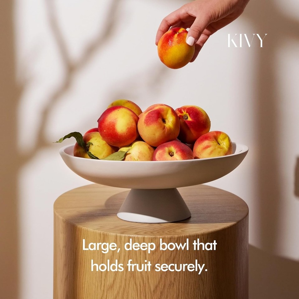 KIVY Concrete Fruit Bowl for Kitchen Counter - Large Decorative Large, Cream | eBay