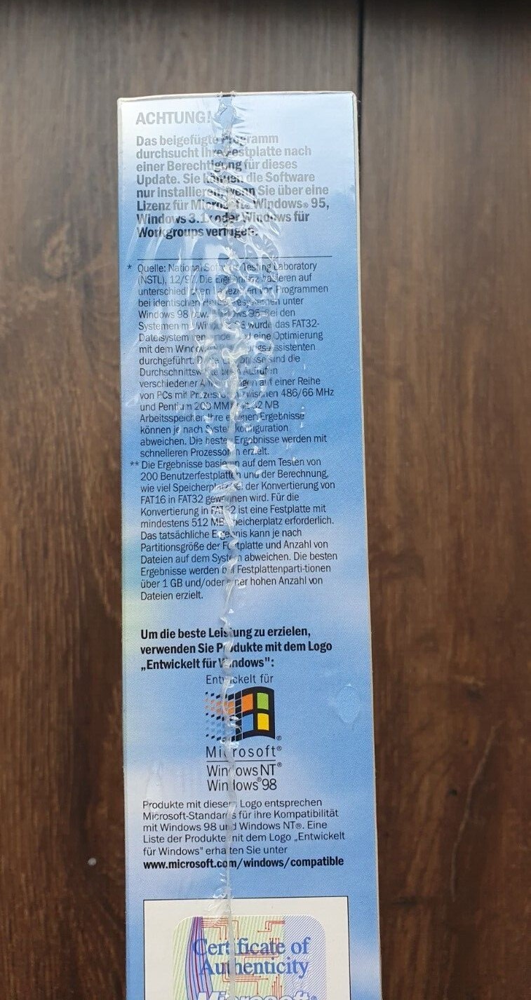 Microsoft Windows 98 Update in OVP, Deutsch, originalverschweißt. | eBay