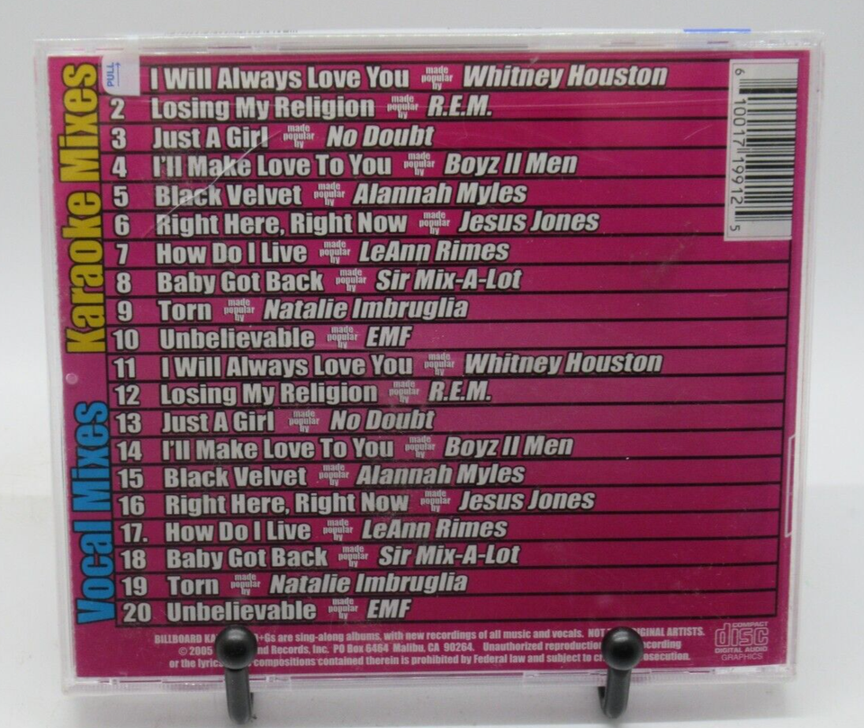 BILLBOARD: TOP 10 KARAOKE 1990'S MUSIC CD+G, 20 V/A TRACKS, W/ LYRIC ...