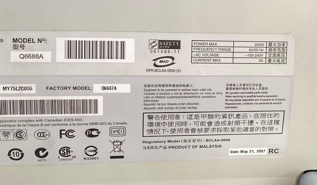 HP Design Jet T1100 44" Color Plotter Q6687a Large Format Printer for ...