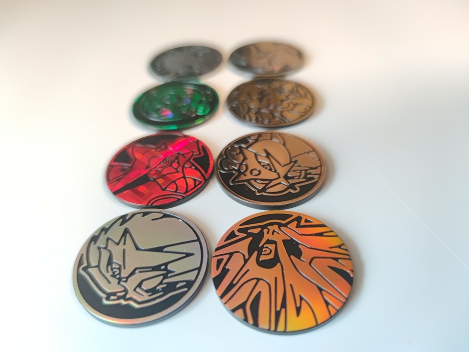 Pokemon TCG Coins : 8x Mixed Coin Lot - Pikachu, Eevee, Raikou, Entei ...