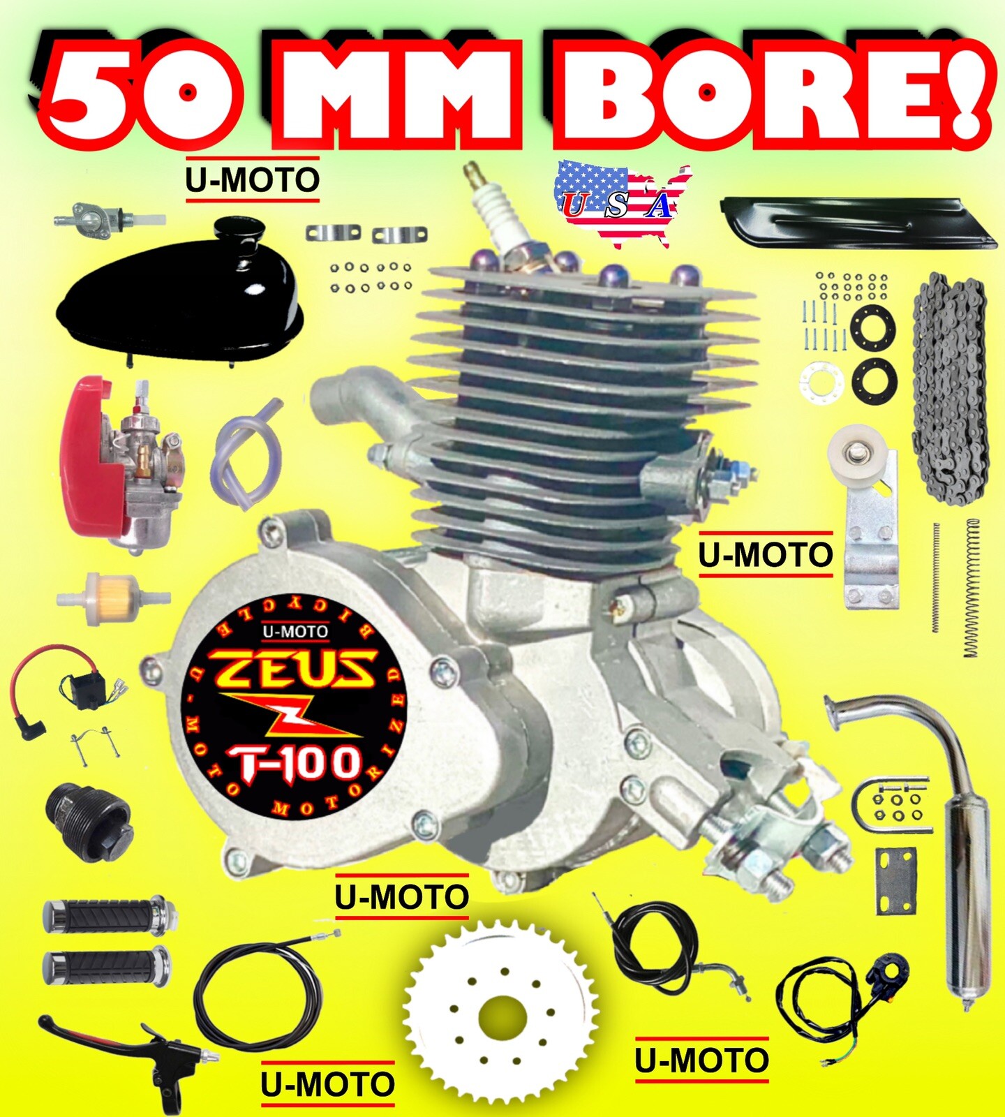 2-STROKE 80cc/100cc MOTORIZED BIKE KIT AND 26” DELUXE CRUISER DIY ...