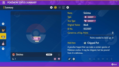 Pokémon Scarlet and Violet Shiny Sinistea Antique Form 6 IV Same day ...