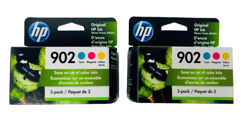Genuine 3-Pack HP 902 Color C/M/Y Ink T0A38AN NEW SEALED BOXES (Lot of ...