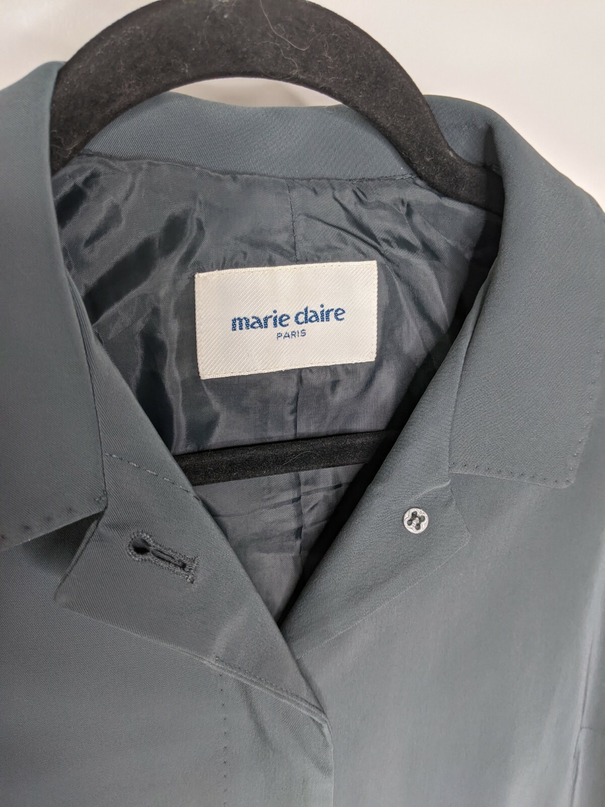 Womens Jacket Gray Marie Claire Paris Minimalist Lined Pockets Career ...