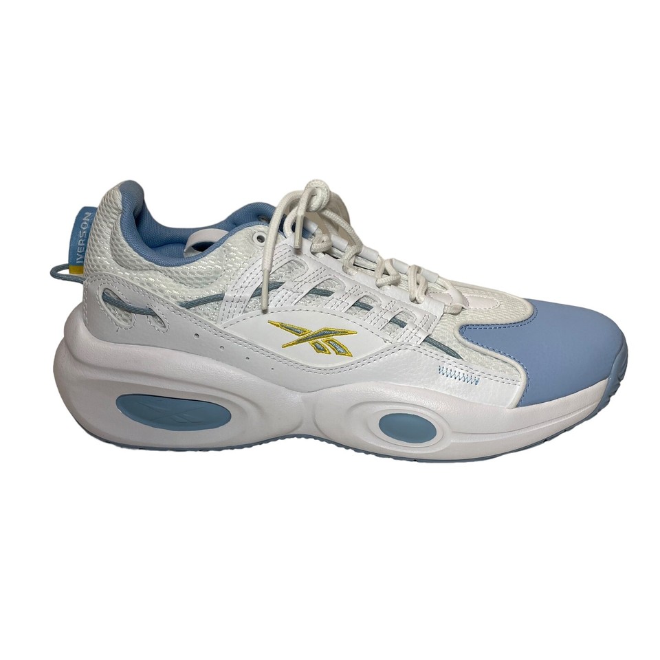 Reebok Solution Mid Nuggets White Fluid Blue Toxic Basketball Shoes Men ...