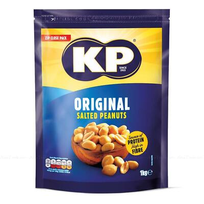 KP Original Salted Peanuts Nuts Large Party Snack Zip Close Packet ...