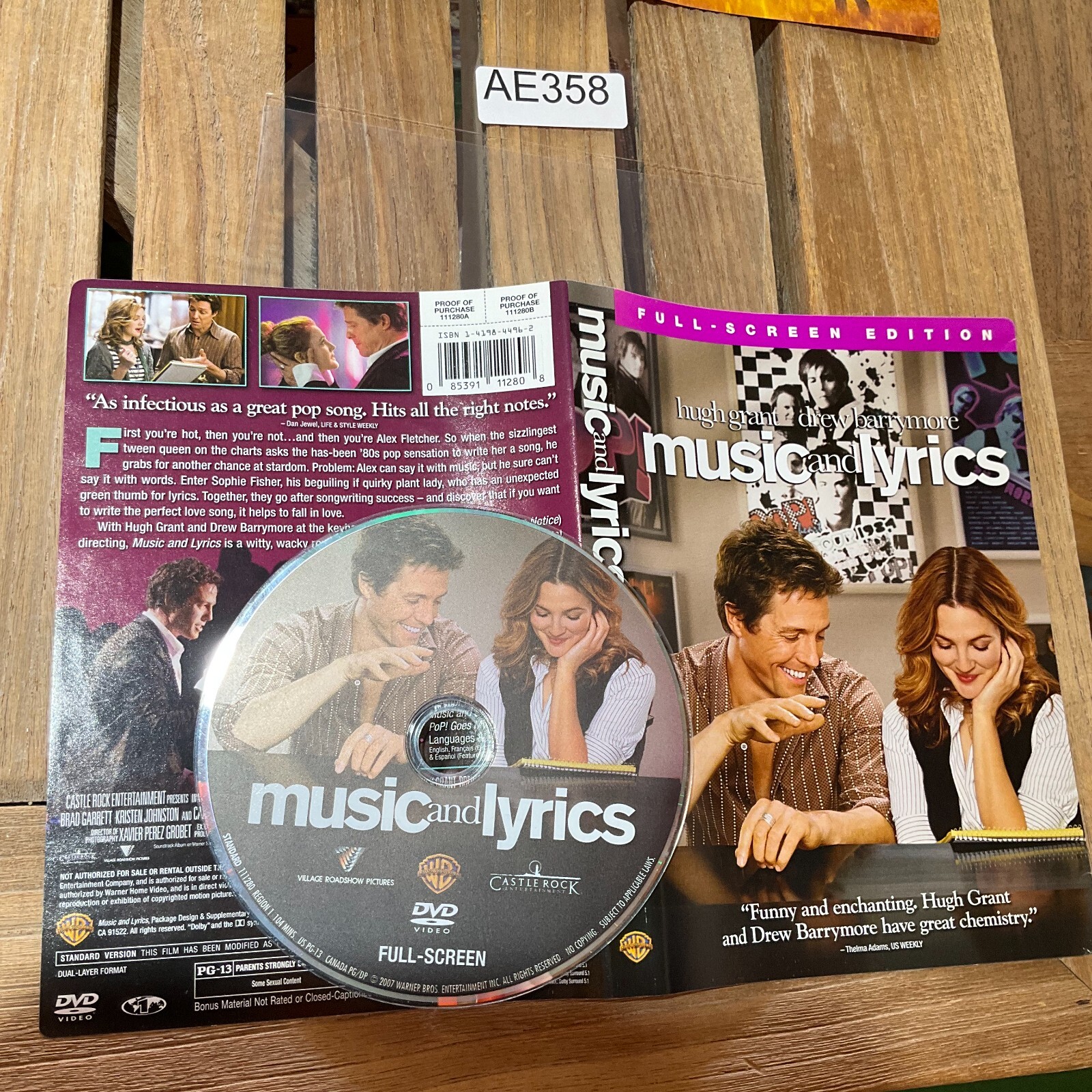Music and Lyrics (DVD, 2007) No Case No Tracking #AE358 85391112808| eBay