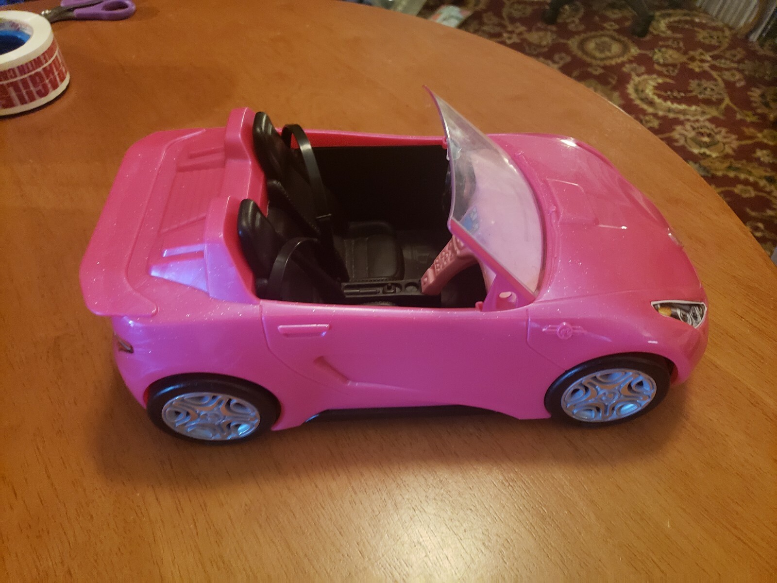 2016 Mattel Barbie Glam Pink Glitter Convertible Car with Seat Belts ...