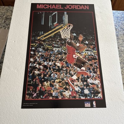 Vtg 1987 Michael Jordan 1 NBA Rookie Dunk Champ Starline Poster 24” X16 ...