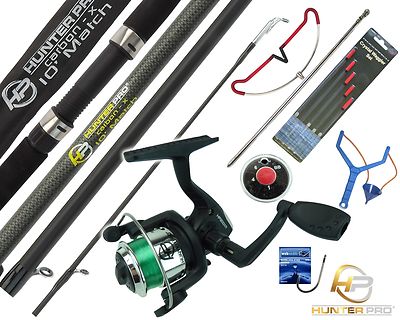 COMPLETE STARTER FISHING TACKLE SET KIT WITH HUNTER PRO® ROD REEL ...
