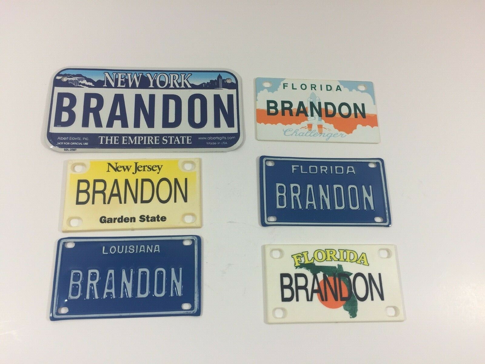 Brandon - Kids Bike Personalized State License Plates - Brandon Set of ...