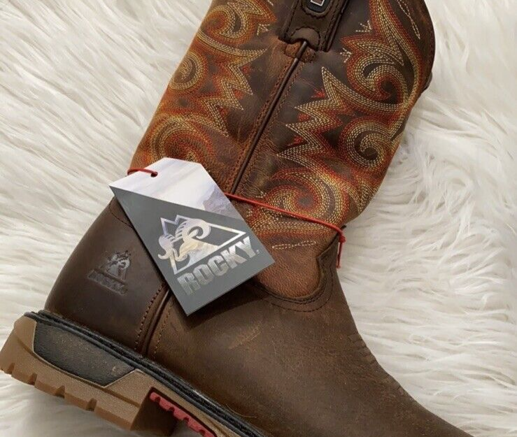 Rocky womens flex ride western cowgirl boots NWB Orange and brown | eBay
