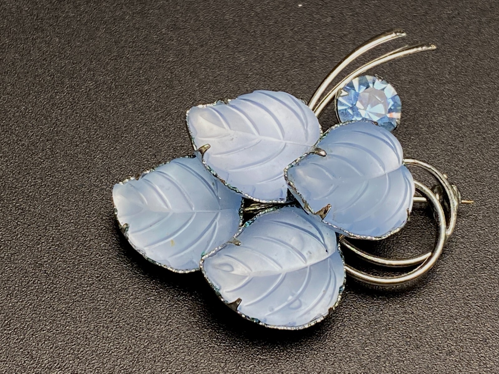 Japanese Cute Light Blue leaf Shape Brooch wth Gift box. Made in Japan ...