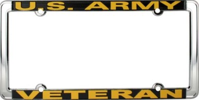 U.S. Army Veteran Thin Rim Chrome License Plate Frame | eBay