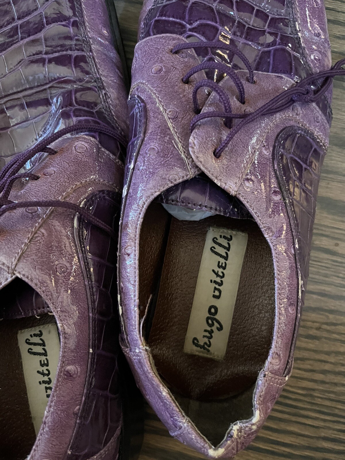 Hugo Vitelli Shoes Men's Size 11 Purple Square-toe Cr… - Gem