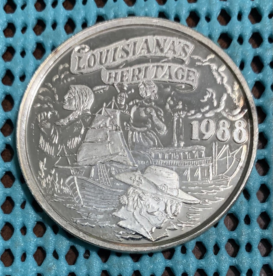 1988 Krewe of GRELA / Louisiana Heritage .999 FINE SILVER Mardi Gras ...