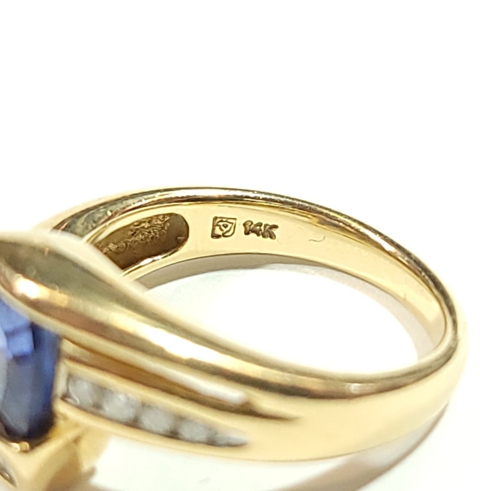 14K Gold Saphire And Diamomd Ring (#69) | eBay
