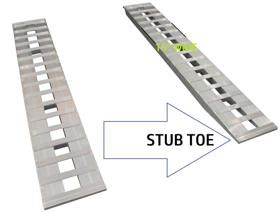 94" X 15" 10000 LBS Stub toe ALUMINUM TRAILER RAMPS 8 Car 96 Auto Truck ...