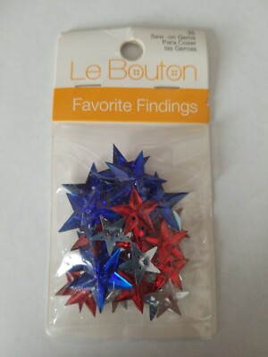 Le Bouton Favorite Findings Red & Blue Sew-On Gems (35) | eBay